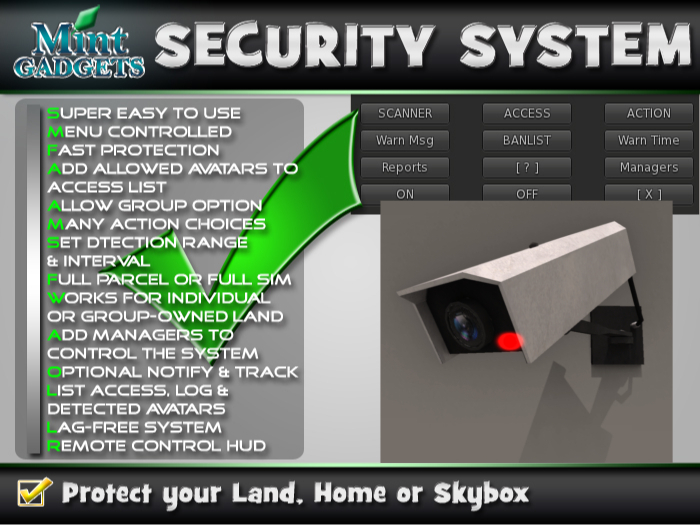 Second Life Marketplace - COPY EDITION Mint Premium Security Camera Home Security System